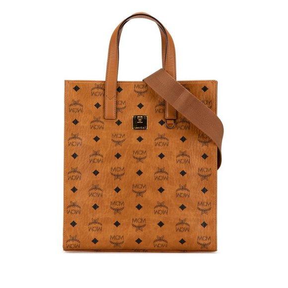 OTHERS | Bags | Mcm Cognac Visetos Handbag Shoulder Bag Brown Leather ...